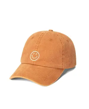 Junk Food Clothing Smiley Embroidered Cap - Toasted Coconut