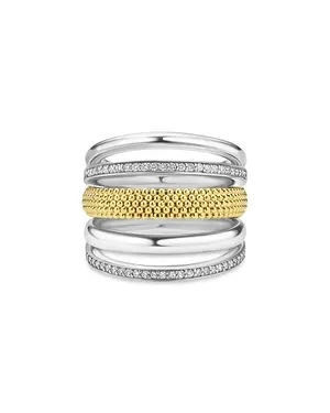 Lagos Caviar Lux Diamond Ring - Silver