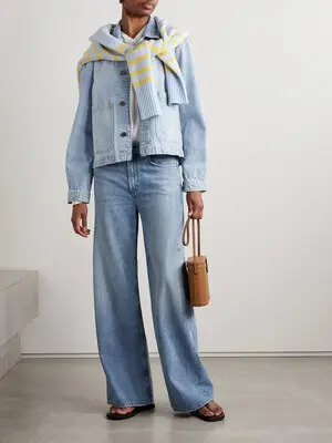 LA LIGNE Val Cropped Denim Chore Jacket