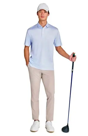 CON.STRUCT Regular Fit Flower Chain Recycled Performance Golf Polo - White/blue
