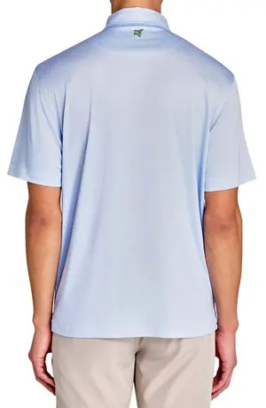 CON.STRUCT Regular Fit Flower Chain Recycled Performance Golf Polo - White/blue