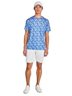 CON.STRUCT Regular Fit Fish Headphones Recycled Performance Golf T-shirt - Navy