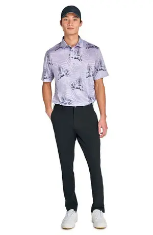 CON.STRUCT Regular Fit Flying Pigs Recycled Performance Golf Polo - Grey