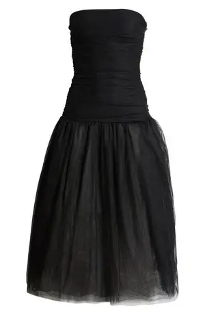 RARE LONDON Strapless Tulle Cocktail Dress