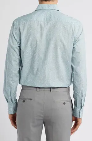 Canali Regular Fit Floral Cotton & Lyocell Dress Shirt