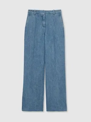 REISS Reed Denim-look Wide-leg Trousers
