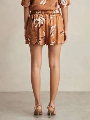 REISS Sammie Printed Twill Shorts