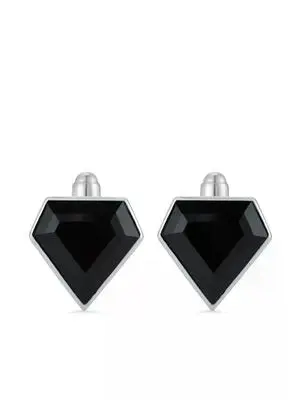 Mateo Sterling Pentagon Onyx Cufflinks - Silver