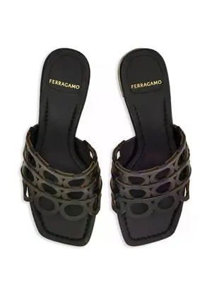 FERRAGAMO Gancini Leather Sandals