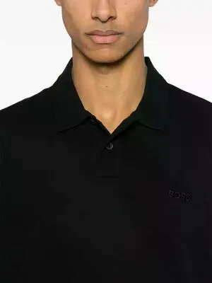 BOSS Logo-embroidered Polo Shirt - Black