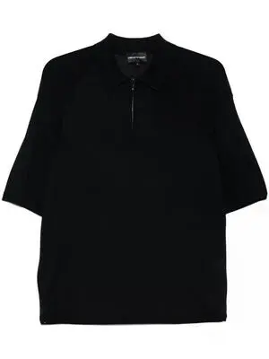 Emporio Armani Fine-knit Polo Shirt - Blue