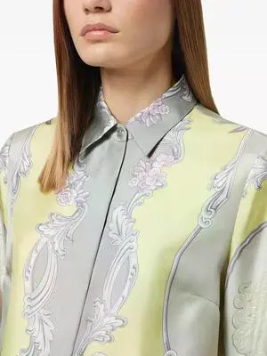 Versace Cameo Print Silk Shirt - Yellow