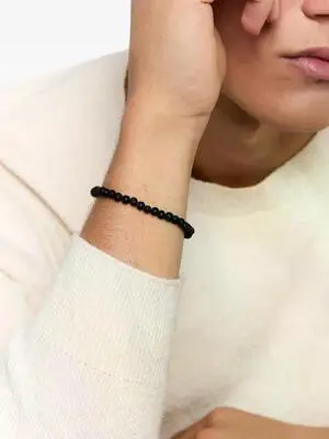 Mateo 14k Yellow Gold Lava Rock Bracelet - Black