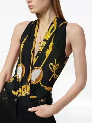 Versace Cameo Silk Bodysuit