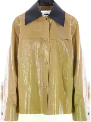 JIL SANDER Coated Linen Jacket - Brown