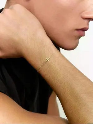 Mateo 14k Yellow Mini Cross Bracelet