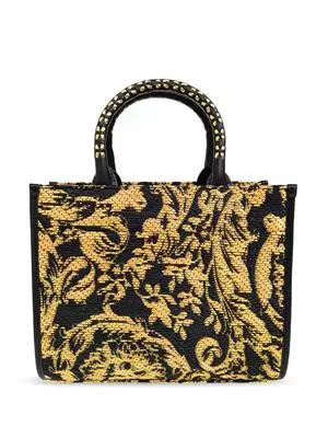 Versace Small Barocco Athena Raffia Tote