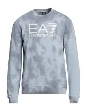 EA7 Cotton-elastane Tie-dyed Sweatshirt - Blue