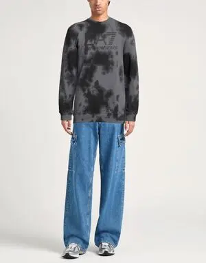 EA7 Cotton-elastane Tie-dyed Sweatshirt - Grey