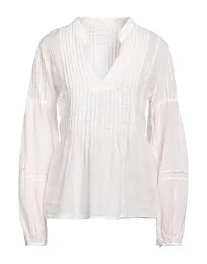 120% Lino Linen Pleated Blouse - Pink