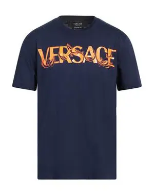 Versace Man T-shirt Grey Size S Cotton Navy
