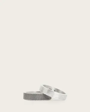 ALLSAINTS Mars Tex Ring Set - Silver