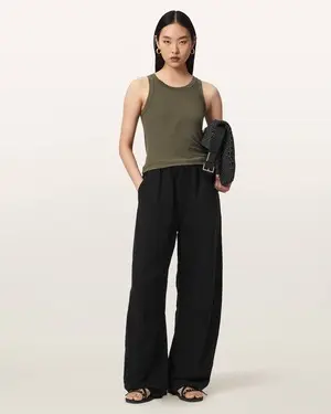 ALLSAINTS Rina Crew Neck Sleeveless Tank - Green