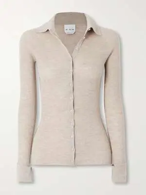 Sasuphi Ribbed Cashmere And Silk-blend Cardigan - Sand