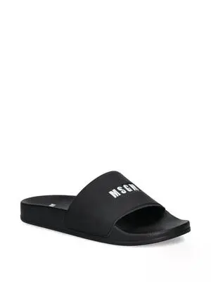 MSGM Logo-embossed Slides - Black