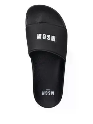 MSGM Logo-embossed Slides - Black