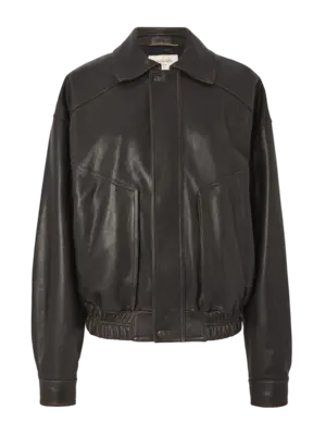 Saint Laurent Aviator Leather Jacket - Black