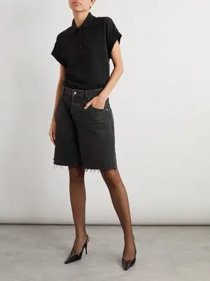 Saint Laurent Embroidered Cotton-blend Piqué Polo Shirt