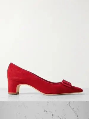 Manolo Blahnik Reador 50 Suede Pumps - Red
