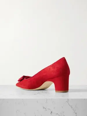 Manolo Blahnik Reador 50 Suede Pumps - Red