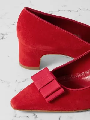 Manolo Blahnik Reador 50 Suede Pumps - Red