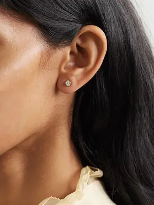 JENNIFER MEYER Small Illusion 18-karat Diamond Stud Earrings