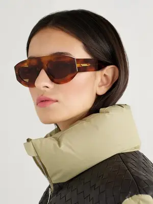 Bottega Veneta Aviator-style Sunglasses - Tortoiseshell