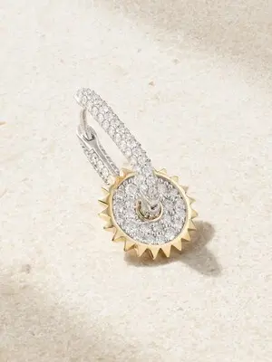 FOUNDRAE 18-karat Gold Diamond Single Earring - Silver