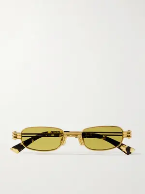 Bottega Veneta Rectangle-frame Sunglasses - Gold