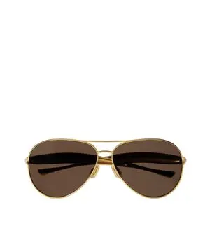 Bottega Veneta Sardine Aviator Sunglasses - Gold