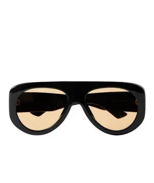Bottega Veneta Osservatorio Oversized Aviator-style Sunglasses - Black