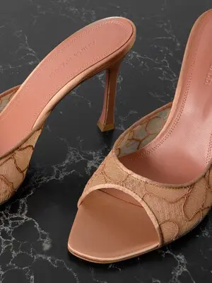 Amina Muaddi Alexa Satin And Corded-lace Sandals