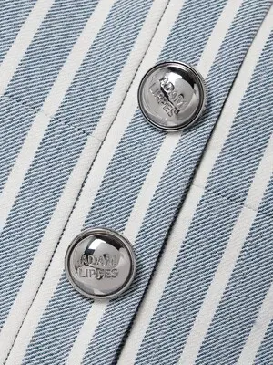 Adam Lippes Quinn Striped Denim Top - Blue