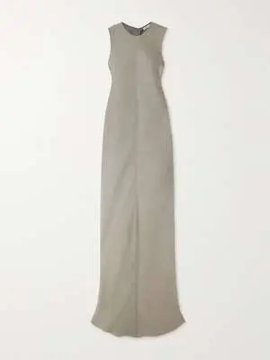 Ami Satin-crepe Maxi Dress - Grey
