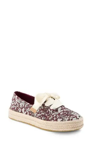 Toms Carolina Lace-up Espadrille Sneaker - Dark Red