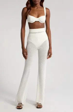 Solid & Striped The Faye Open Stitch Cover-up Pants - Brulee
