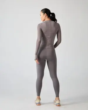 DAUGHTER LESSONS Performance Slip Long Sleeve Top - Dark Gray