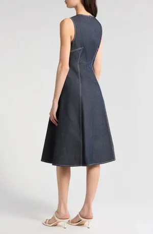 Vince Camuto Denim Fit & Flare Midi Dress