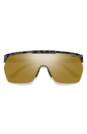 SMITH Xc 138mm Chromapop™ Polarized Oversize Shield Sunglasses - Matte Gray Marble / Bronze