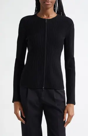 Emporio Armani Ottoman Rib Zip-up Jacket